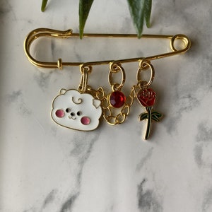 BTS21 Charm Safety Pin/brooch. Safety Pin Decoration. BTS Chain Pin ...