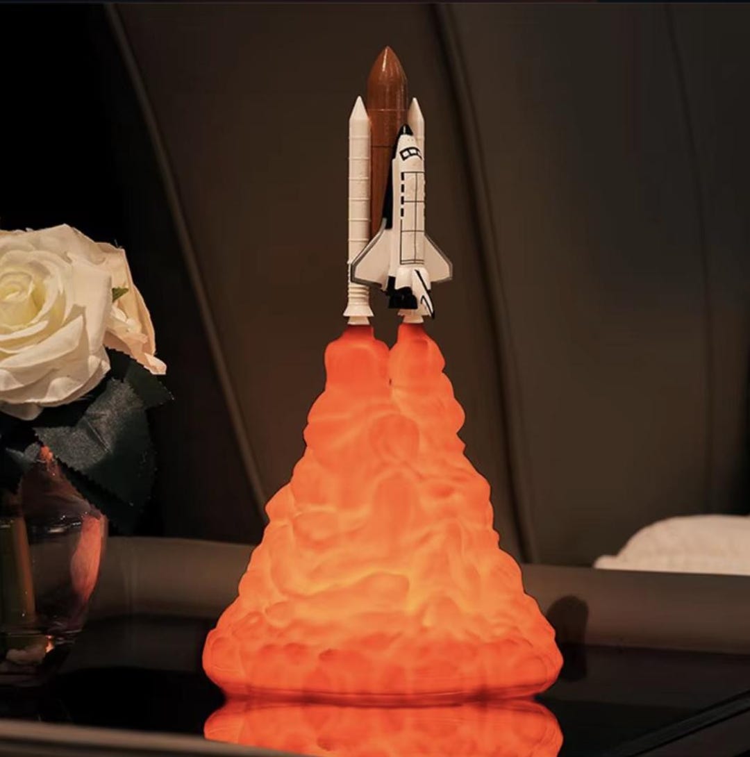 Shuttle Launch Rocket Lamp, Rocket Light, Desk Lamp Novelty Space ...