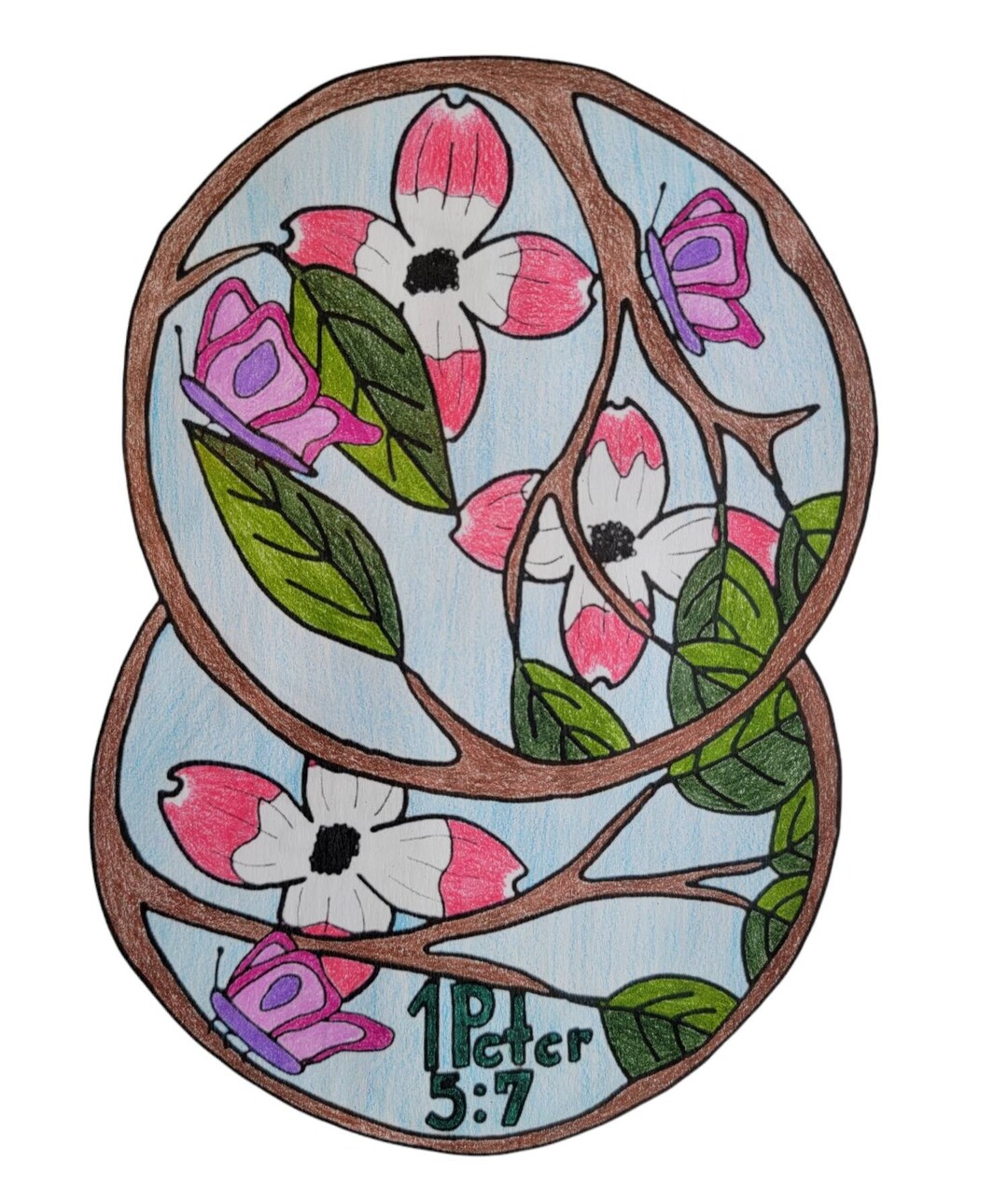 1 Peter 5 7 Coloring Page Etsy