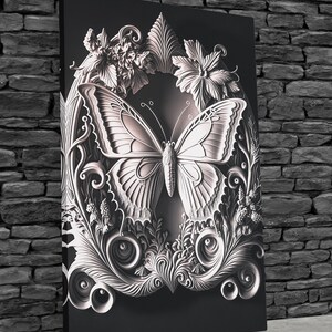 White Floral Butterfly, Digital Print Download - Etsy
