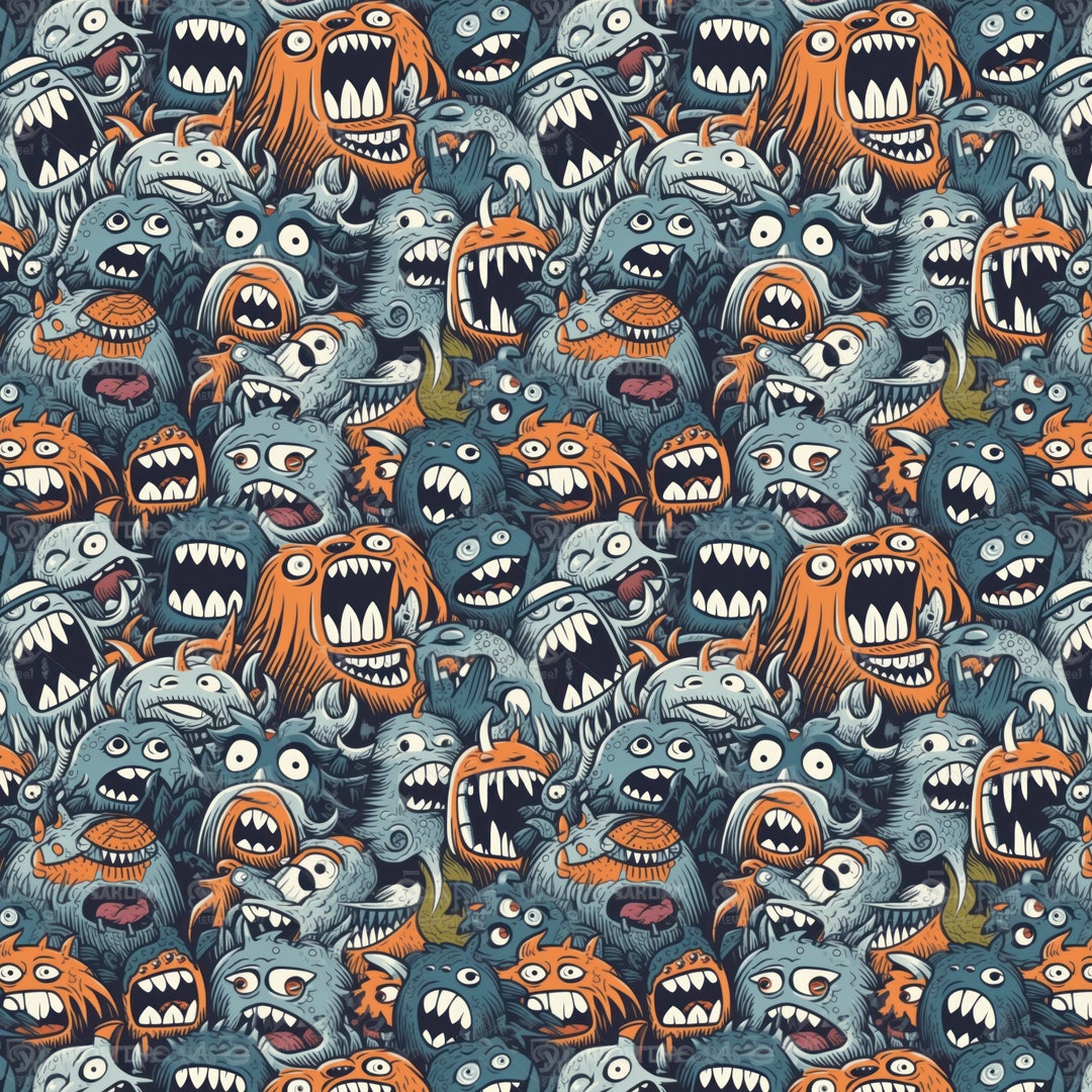 Monster Breath Seamless Monster Pattern (digital Download) - Etsy