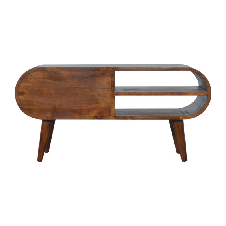 Small TV Stand TV Console With Storage Drawers and Shelves Solid Wood ...