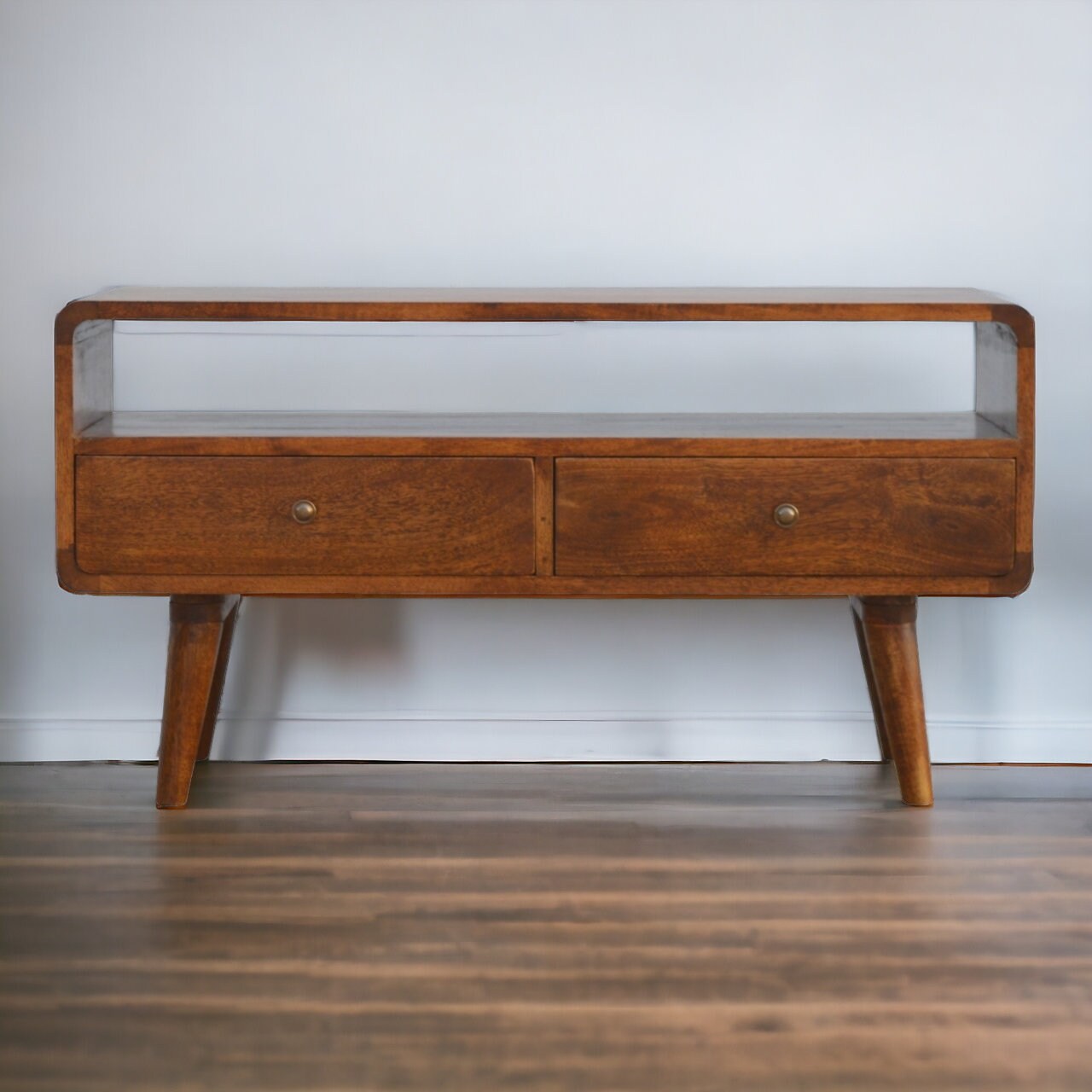 Retro TV Stand Wood Modern Furniture Living Room Console Table With ...