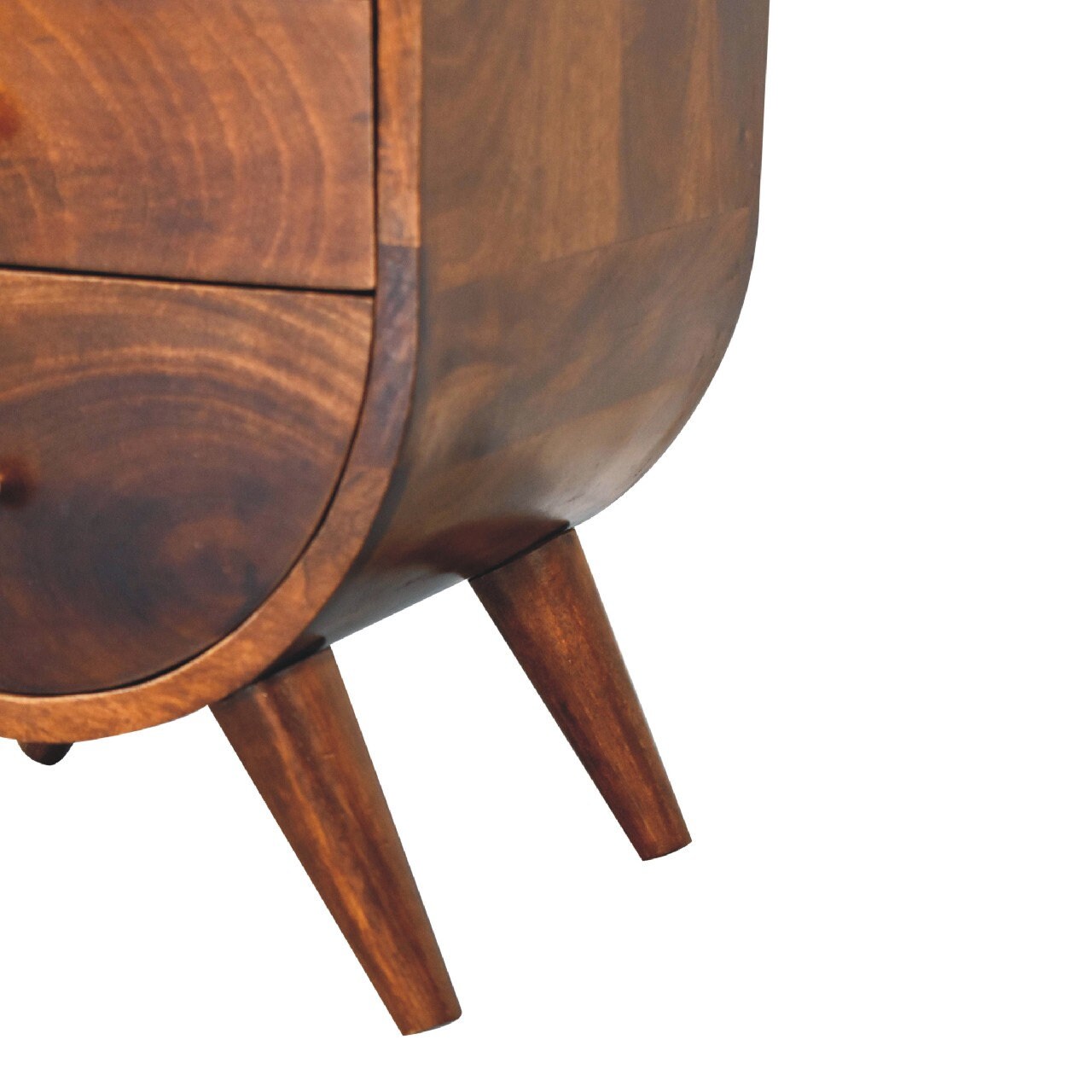 Unique Bedside Table With Drawers Rustic Nightstand Soid Wood Curved ...