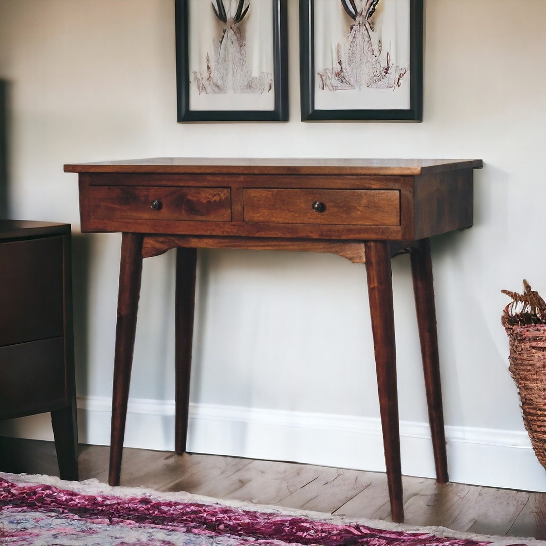 Console Table With Drawers Traditional Entryway Storage Table Rustic ...