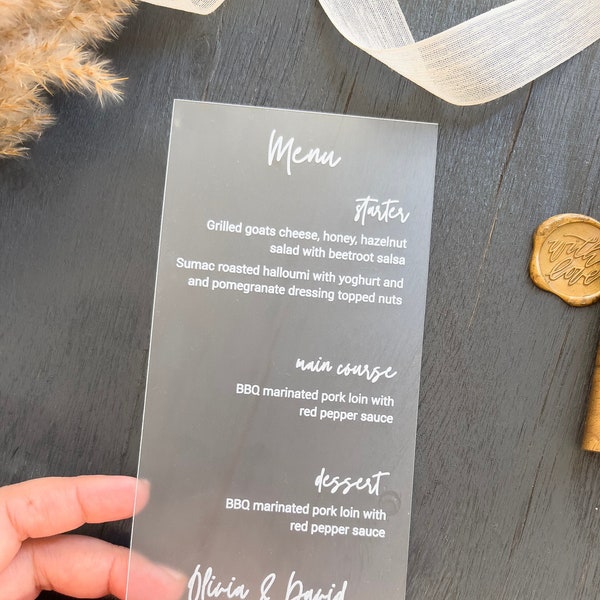 Acrylic Menus - Etsy