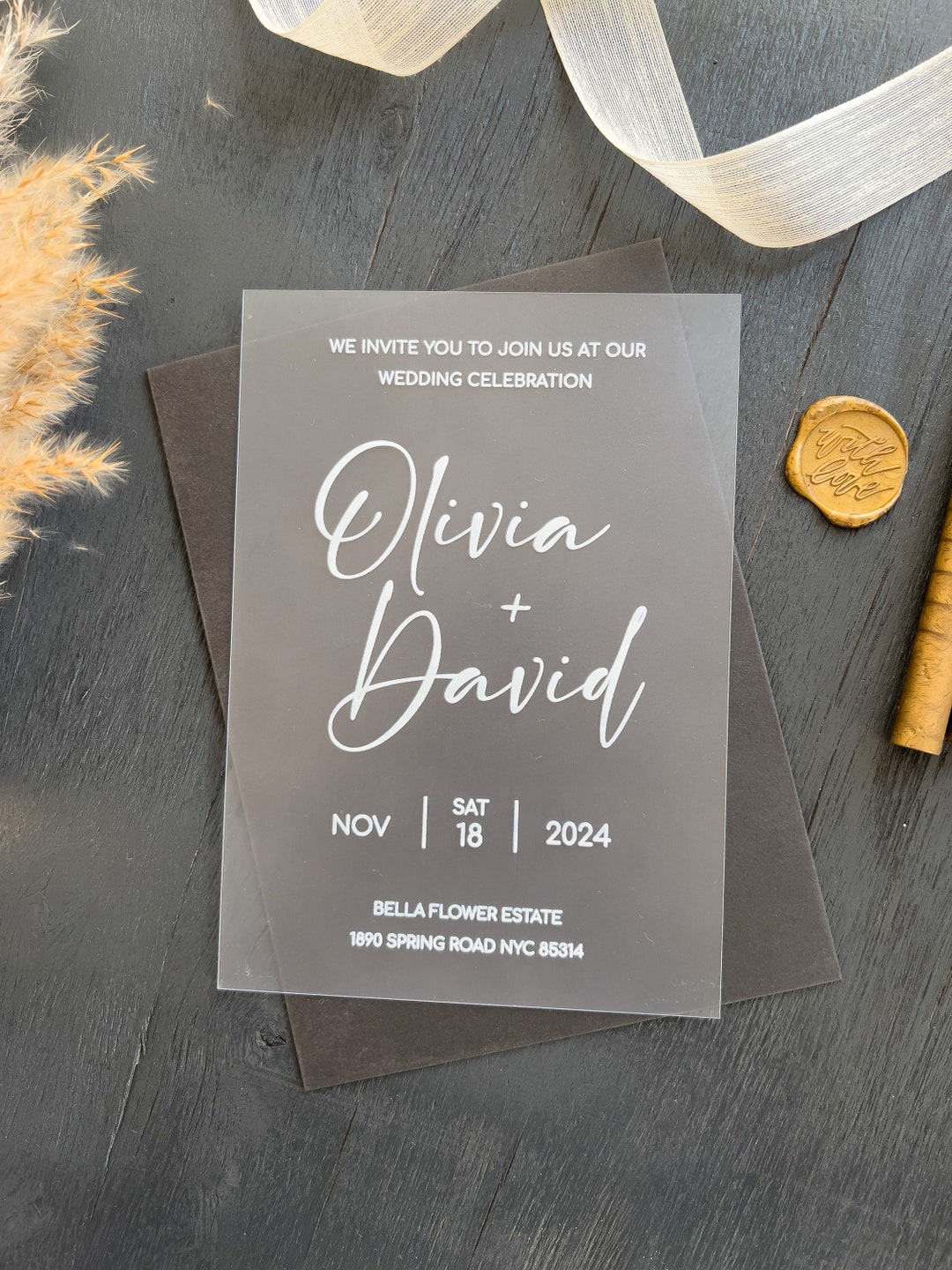 Custom Acrylic Wedding Invitations-acrylic Invitations, Clear ...