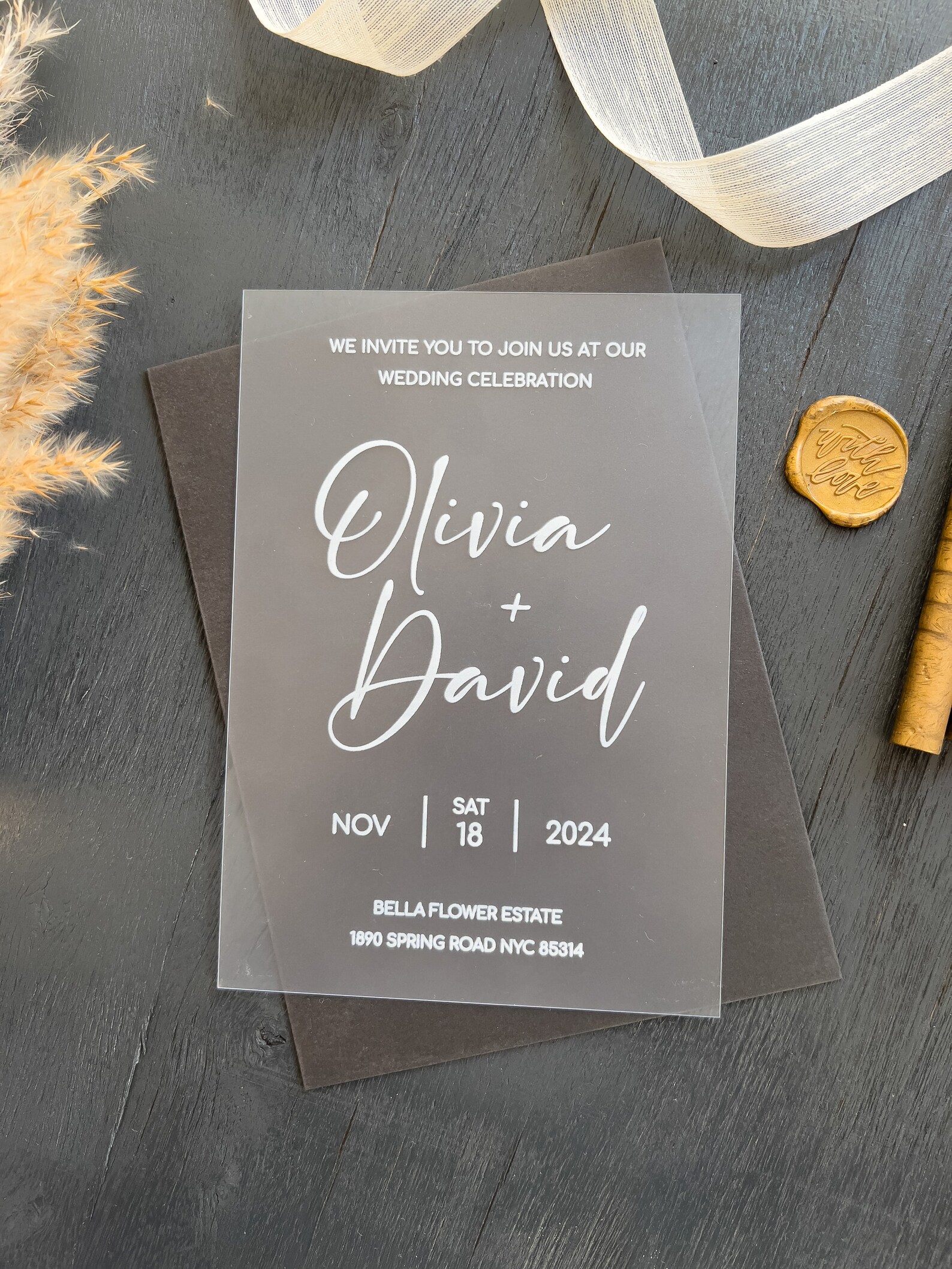 Custom Acrylic Wedding Invitations-acrylic Invitations, Clear ...