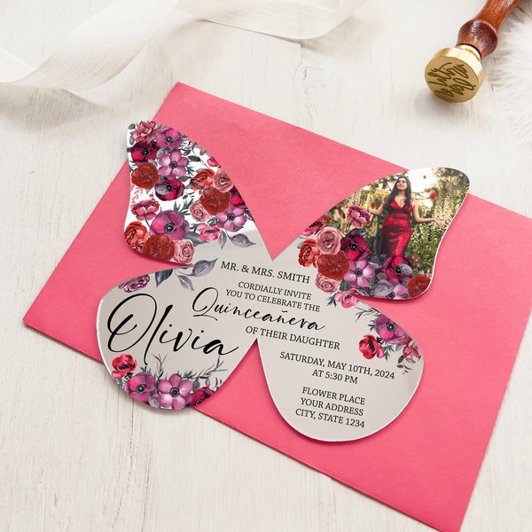Quinceanera Invitations Butterfly - Etsy