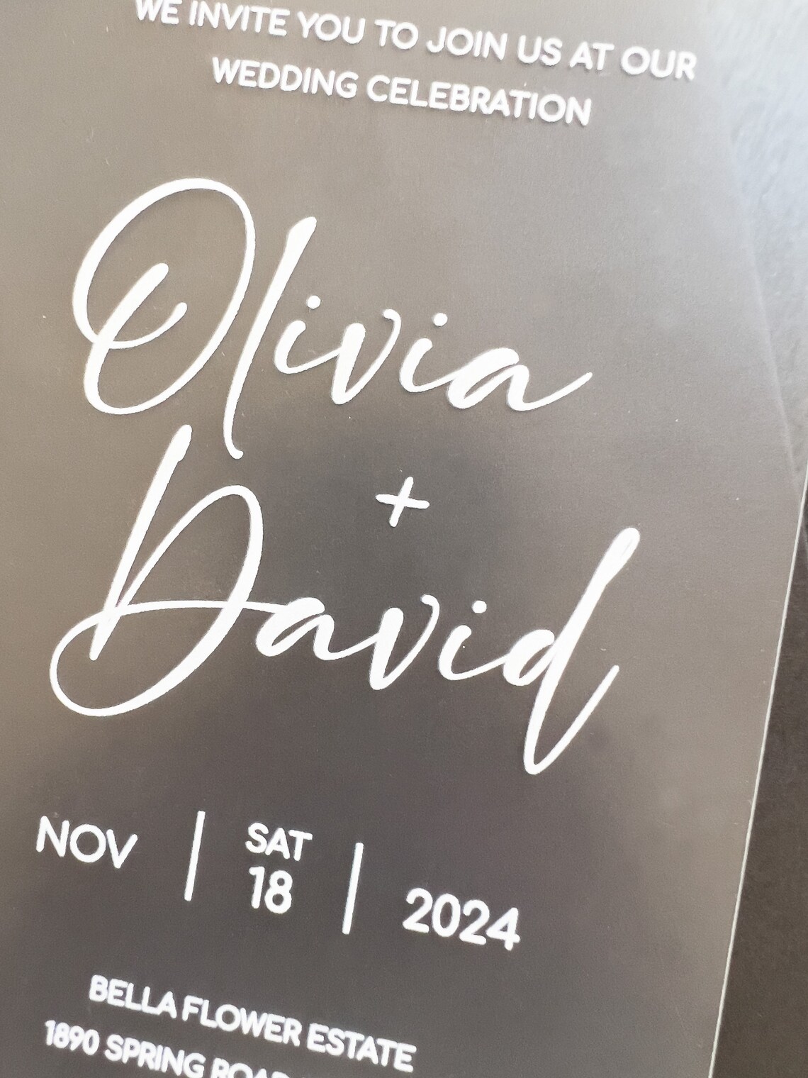 Custom Acrylic Wedding Invitations-acrylic Invitations, Clear ...