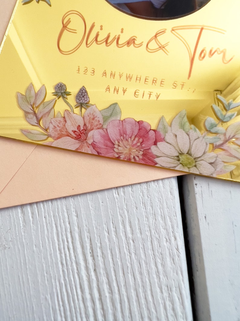 Custom Acrylic Mirror Wedding Invitations-acrylic Invitations, Mirror ...