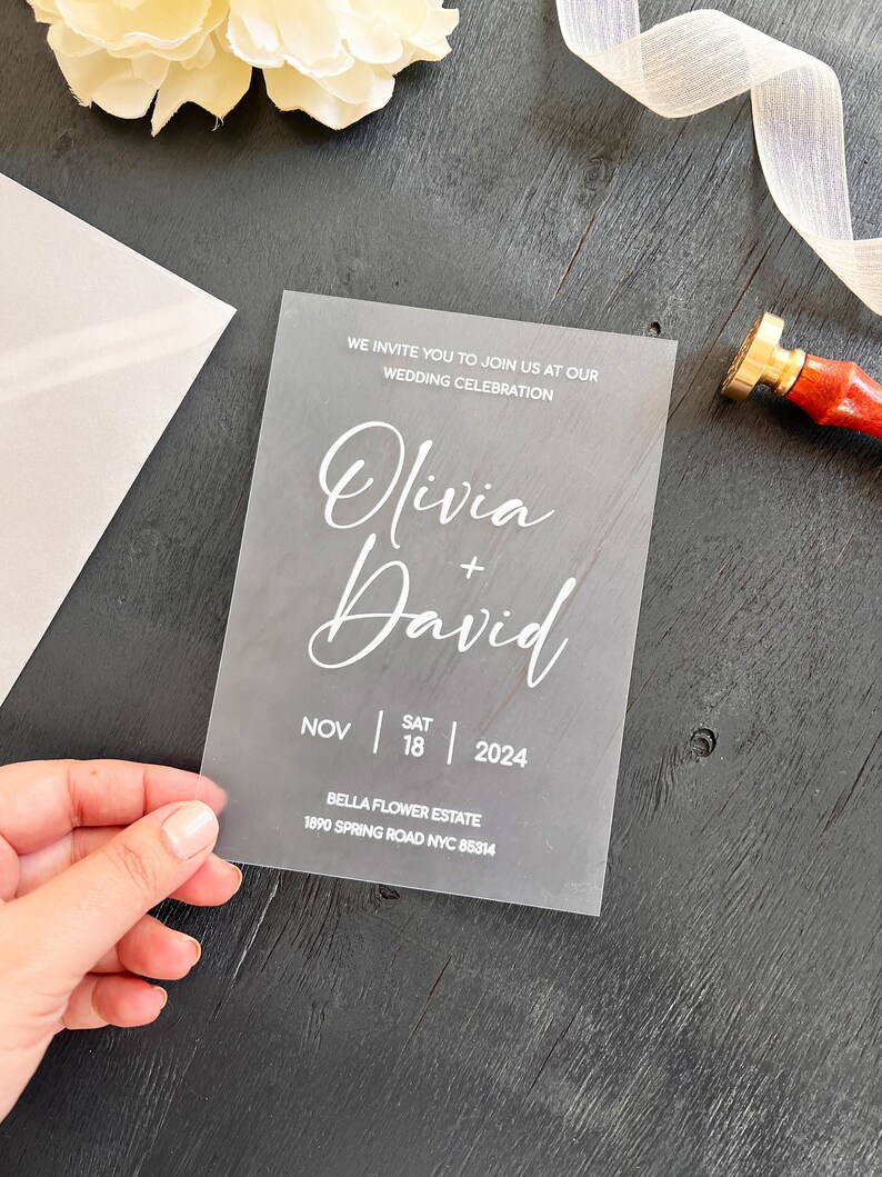 Custom Acrylic Wedding Invitations-acrylic Invitations, Clear ...
