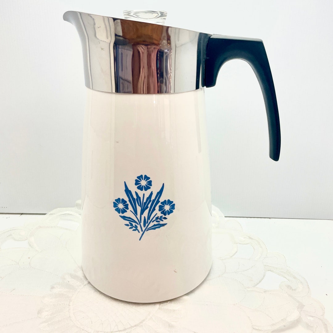 70s Rare Corning Ware Blue Cornflower Coffee Pitcher by Pyrex - Etsy