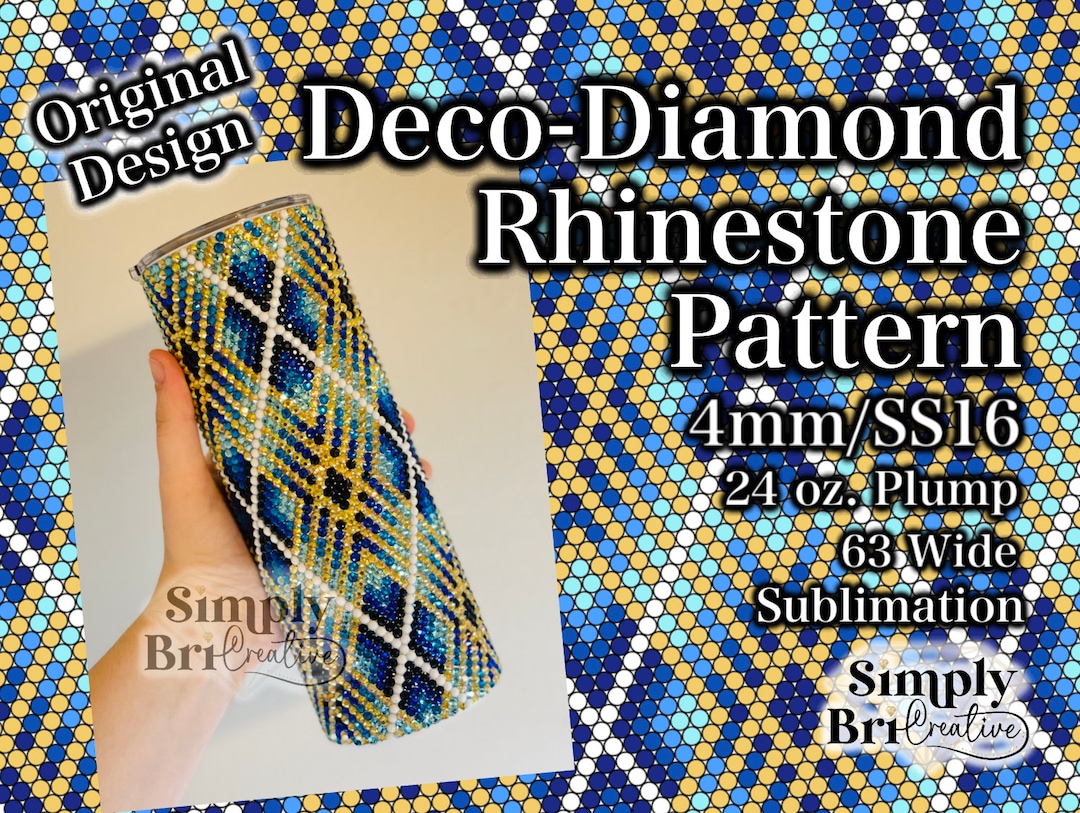 Deco Diamonds Sublimation Rhinestone Pattern | 24 Oz. Plump | 63 Stones ...