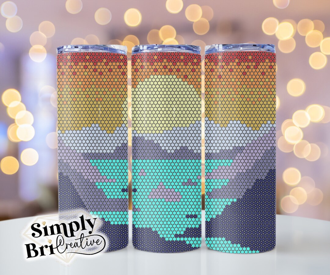 Sunset Rhinestone Template Tumbler | 49 Stones Wide | Ss20/5mm Stone ...