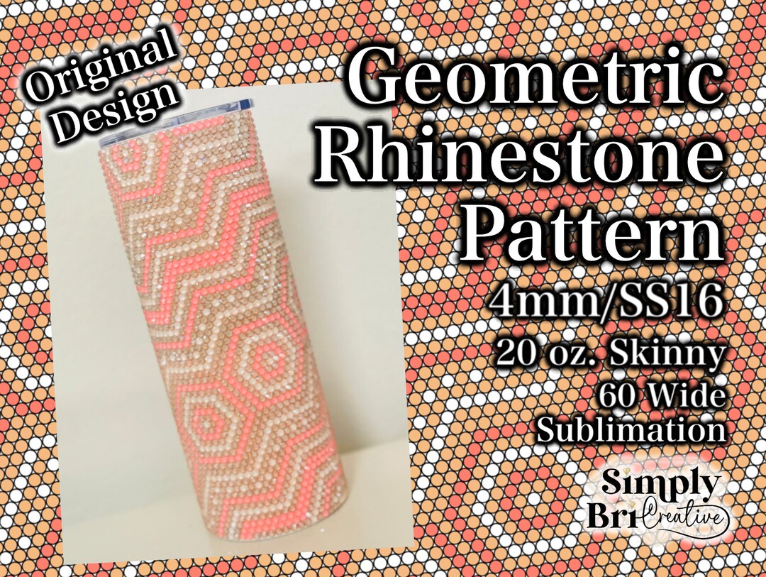 Geometric Rhinestone Sublimation Pattern | 20 Oz. Skinny | 60 Stones ...