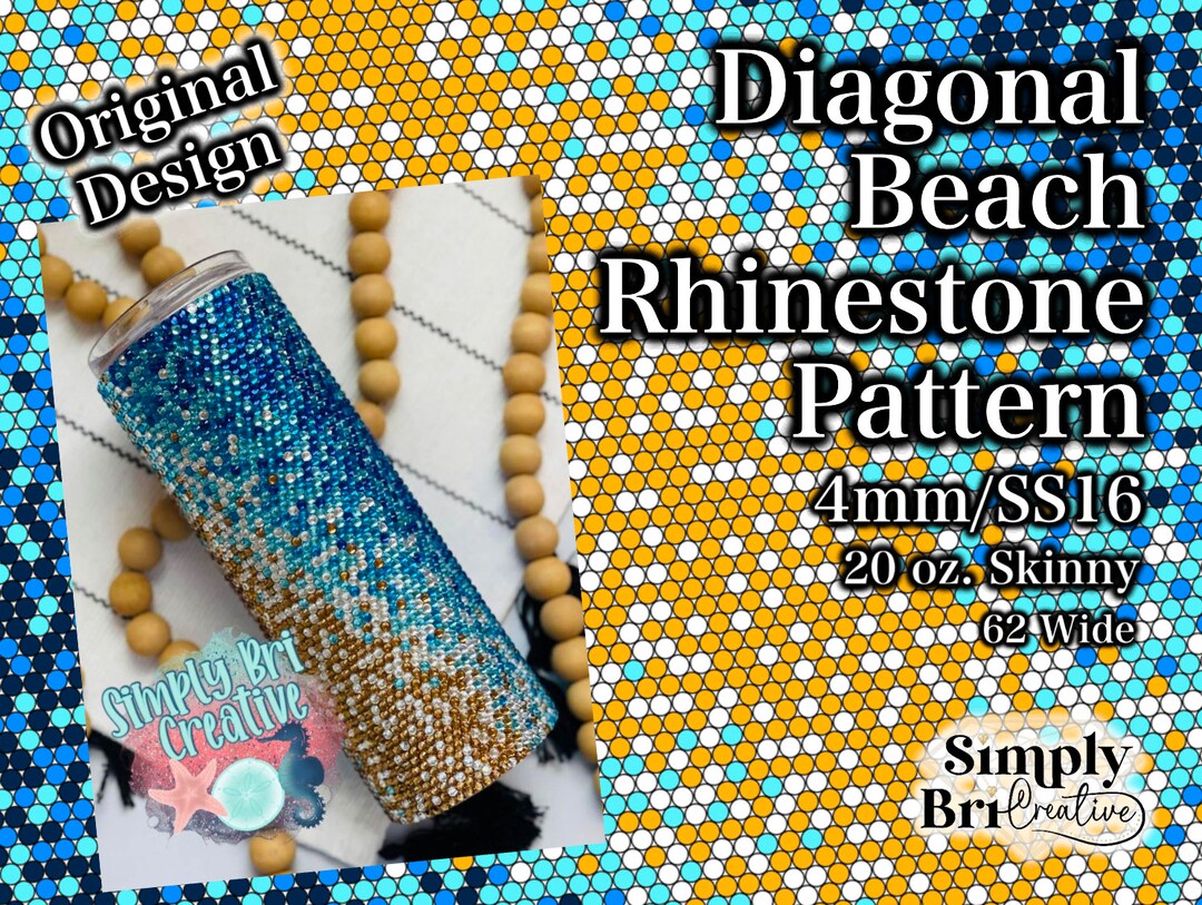 Diagonal Beach Ombre Rhinestone Pattern | 20 Oz. Skinny | 62 Stones ...
