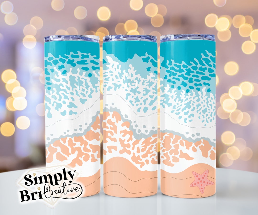 Beach Rhinestone Template Tumbler | Scatter Method | Tumbler Maker ...