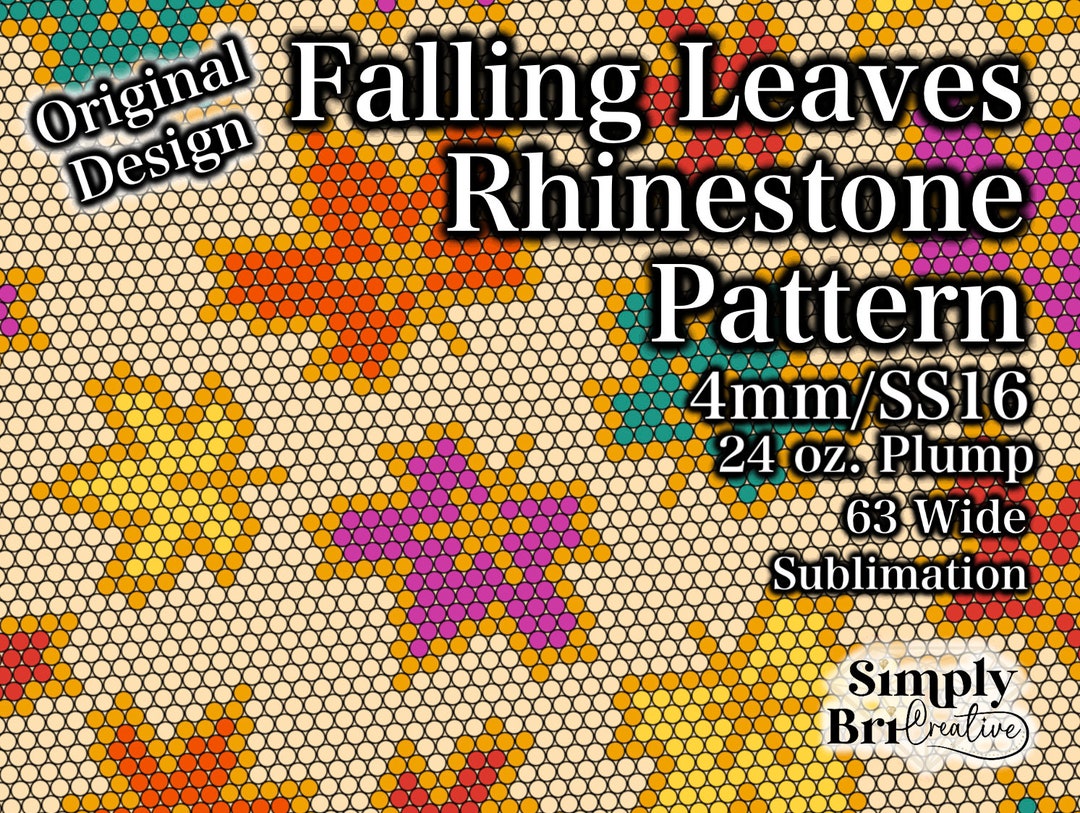 Falling Leaves Rhinestone Sublimation Pattern | 24 Oz. Plump | 63 ...