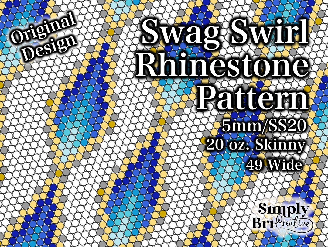 Swag Swirl Rhinestone Pattern | 20 Oz. Skinny | 49 Stones Wide | Ss20 ...