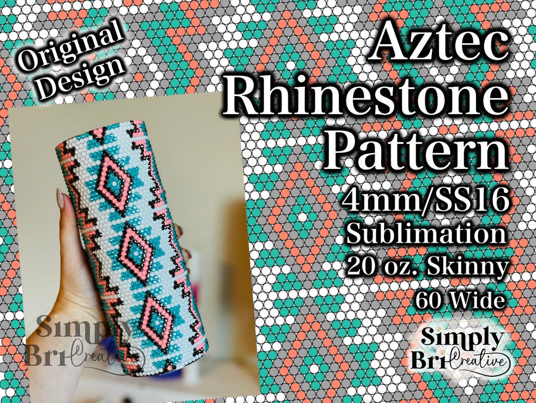 Aztec Sublimation Rhinestone Pattern | 20 Oz. Skinny | 60 Stones Wide ...