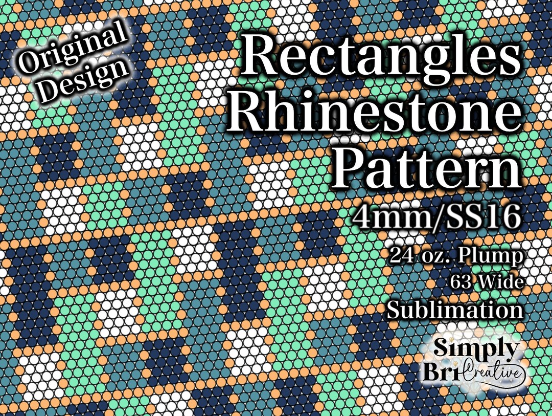 Rectangles Rhinestone Sublimation Pattern | 24 Oz. Plump | 63 Stones ...