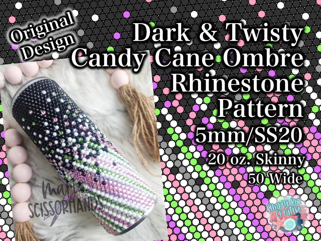 Dark & Twisty Candy Cane Ombre Rhinestone Pattern 20 Oz. Skinny 50 ...