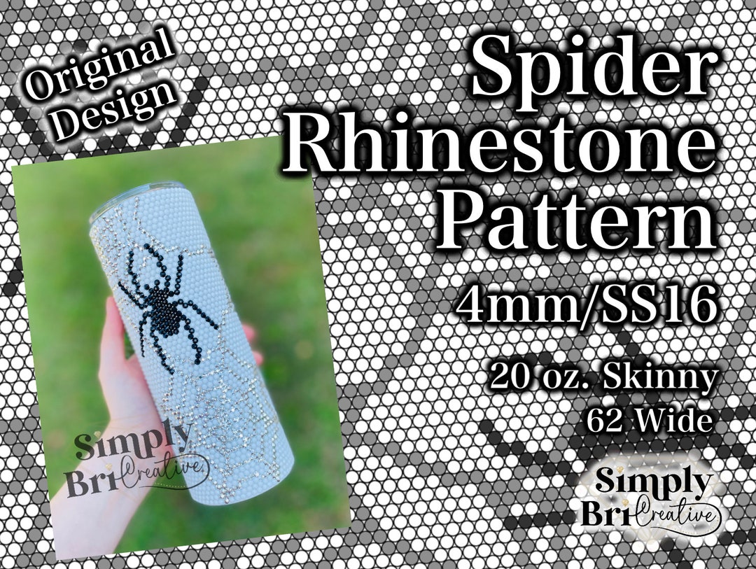 Spider Rhinestone Pattern | 20 Oz. Skinny | 62 Stones Wide | Ss16/4mm ...