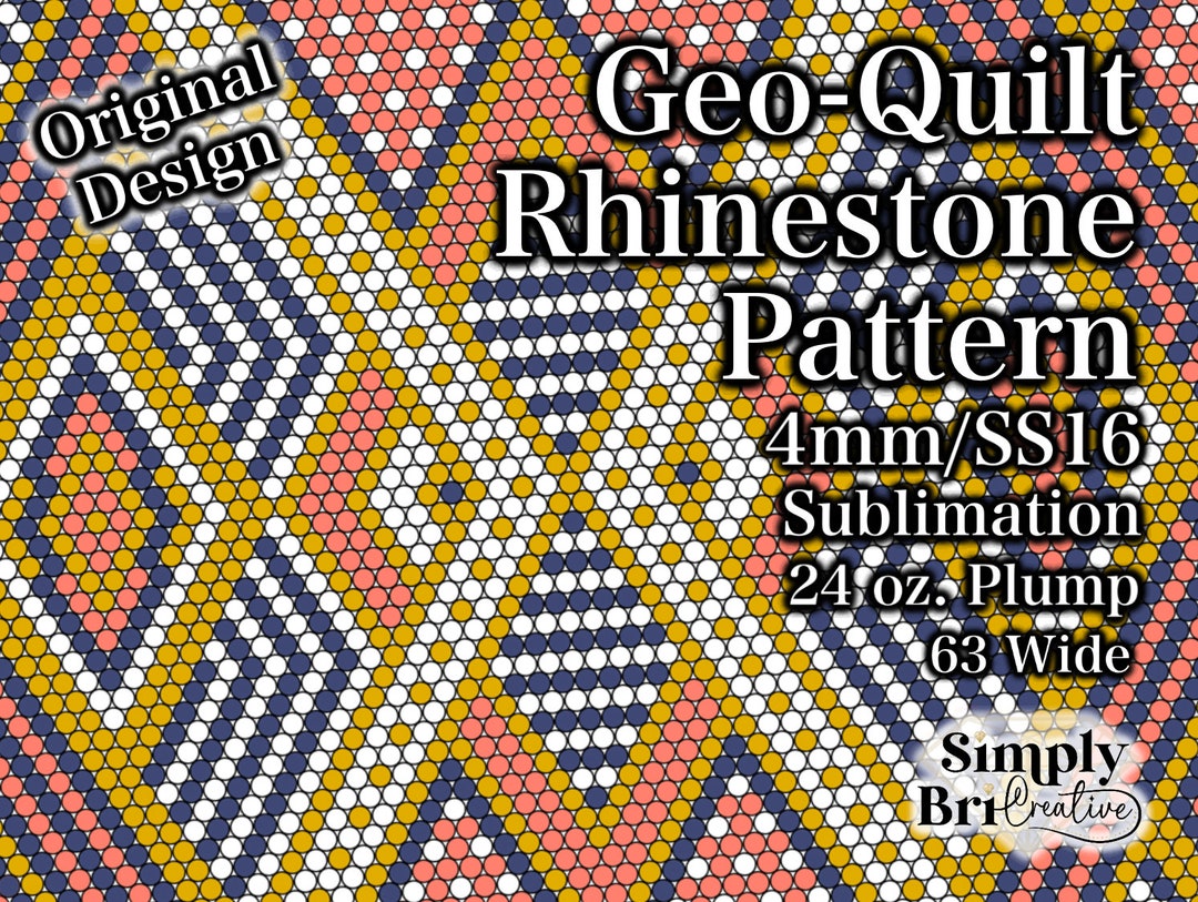 Geo-quilt Sublimation Rhinestone Pattern | 24 Oz. Plump | 63 Stones ...
