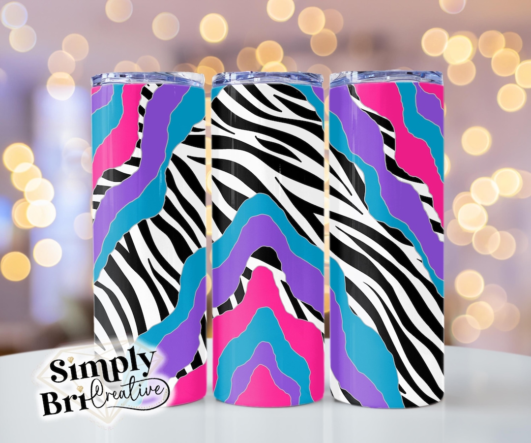 Neon Zebra Geode Rhinestone Template Tumbler | Scatter Method | Tumbler ...