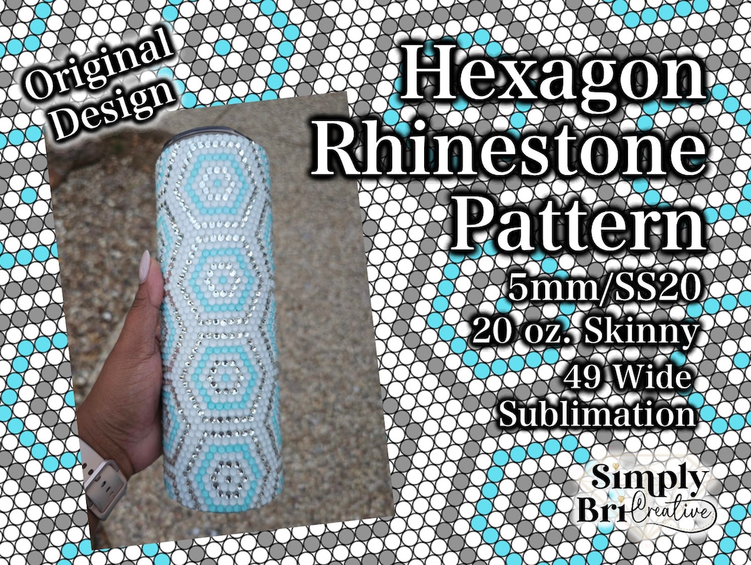 Hexagon Sublimation Rhinestone Pattern | 20 Oz. Skinny | 49 Stones Wide ...