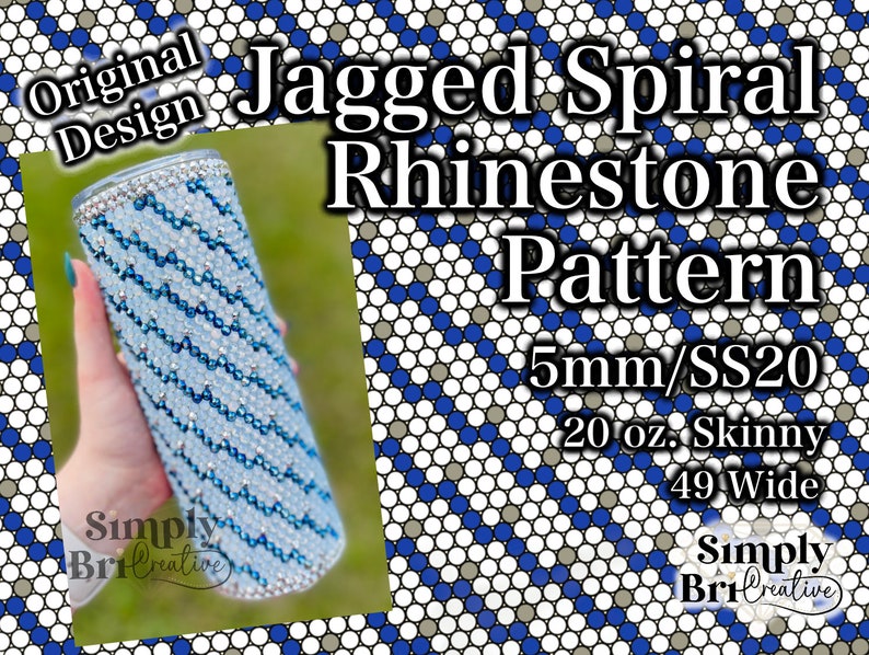 Jagged Spiral Rhinestone Pattern 20 Oz. Skinny 49 Stones - Etsy