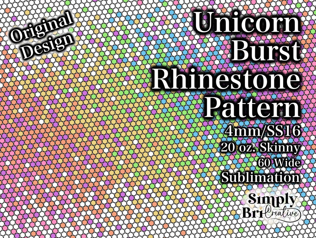 Unicorn Burst Sublimation Rhinestone Pattern | 20 Oz. Skinny | 60 ...