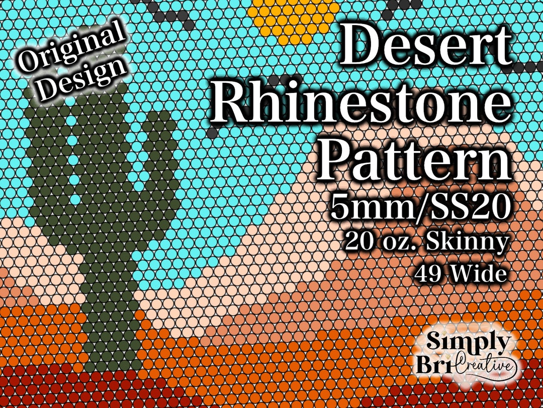 Desert Rhinestone Pattern | 20 Oz. Skinny | 49 Stones Wide | Ss20/5mm ...