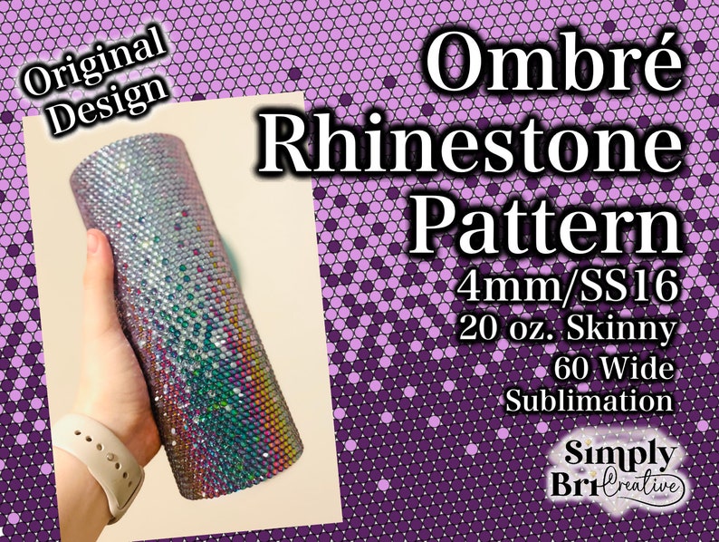 Ombre Sublimation Rhinestone Pattern | 20 Oz. Skinny | 60 Stones Wide ...