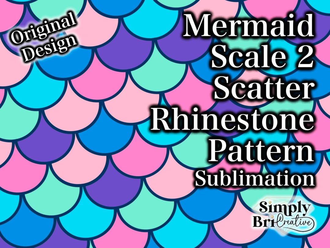 Mermaid Scale 2 Sublimation Tumbler Wrap PNG File Design | Rhinestone ...