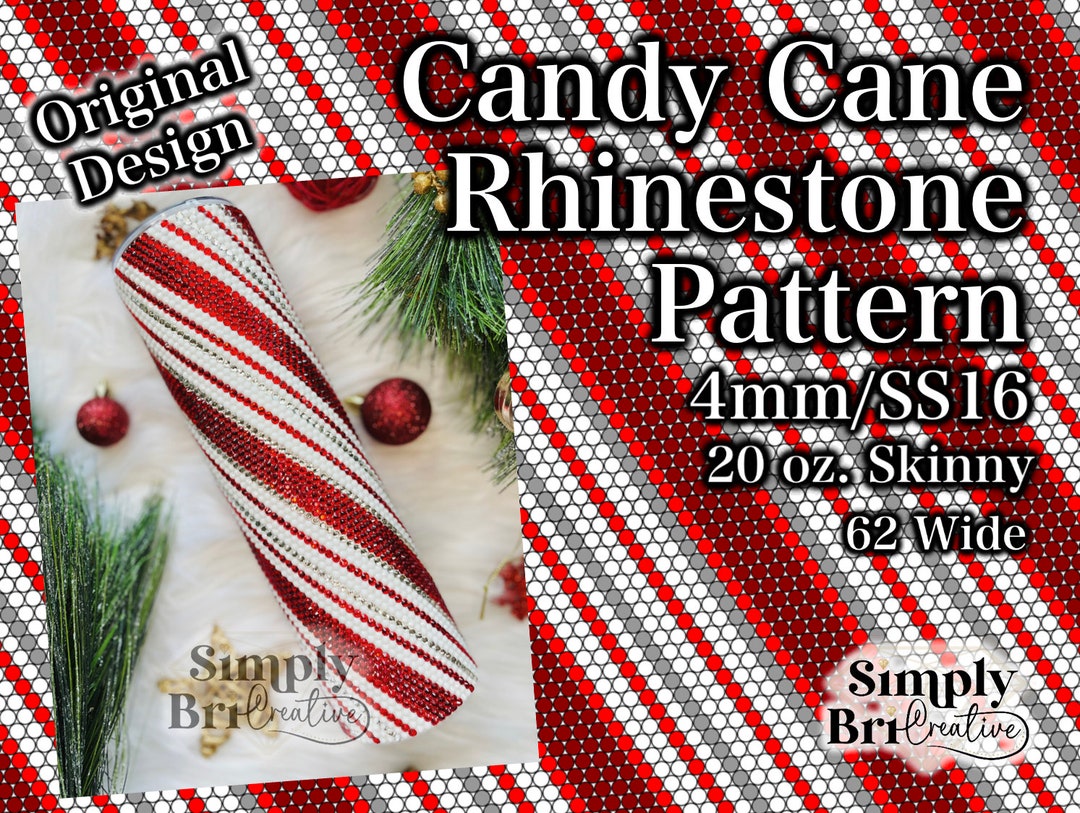 Candy Cane Rhinestone Pattern | 20 Oz. Skinny | 62 Stones Wide | Ss16 ...