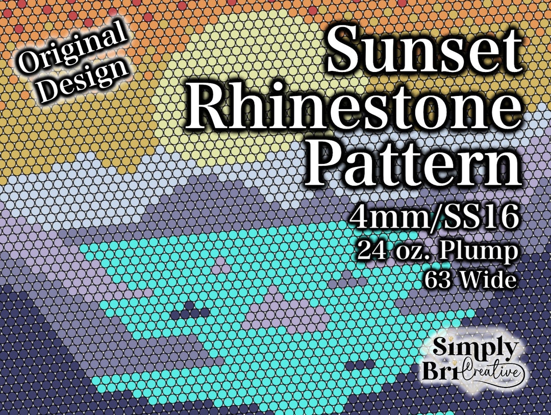 Sunset Rhinestone Pattern | 24 Oz. Skinny | 63 Stones Wide | Ss16/4mm ...