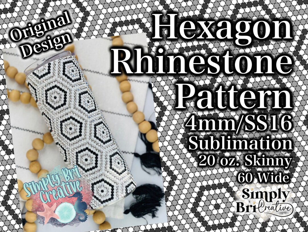Hexagon Rhinestone Sublimation Pattern | 20 Oz. Skinny | 60 Stones Wide ...