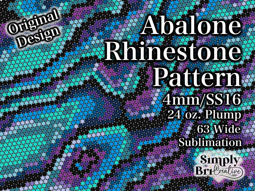 Abalone Sublimation Rhinestone Pattern | 24 Oz. Plump | 63 Stones Wide ...