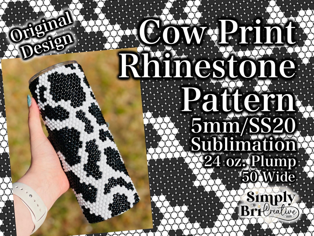 Cow Print Sublimation Rhinestone Pattern | 24 Oz. Plump | 50 Stones ...
