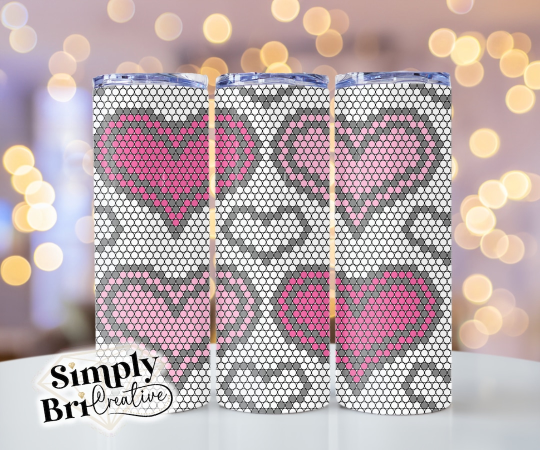 Love Hearts Rhinestone Template Tumbler | 49 Stones Wide | Ss20/5mm ...