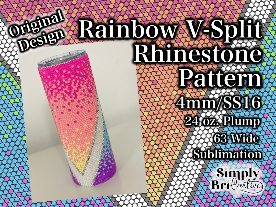 Rainbow V-split Sublimation Rhinestone Pattern | 24 Oz. Plump | 63 ...