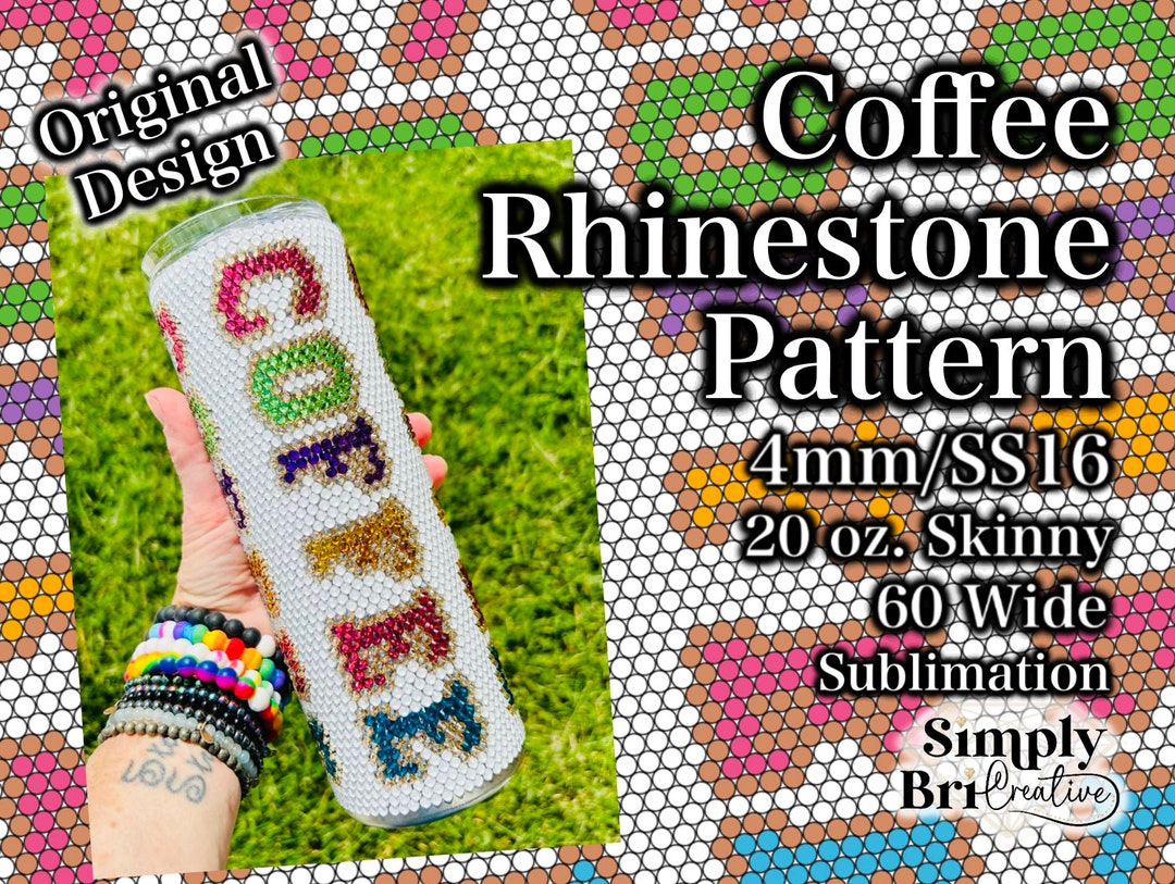 Coffee Rhinestone Sublimation Pattern | 20 Oz. Skinny | 60 Stones Wide ...