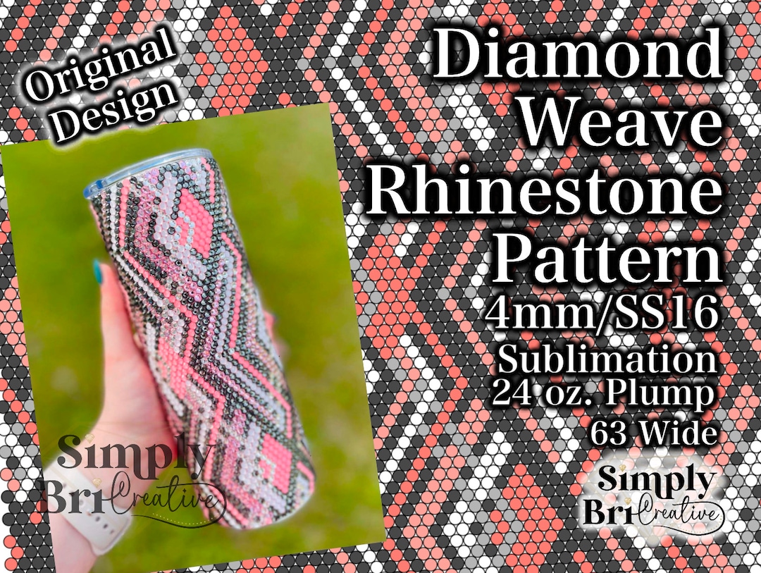 Diamond Weave Sublimation Rhinestone Pattern | 24 Oz. Plump | 63 Stones ...