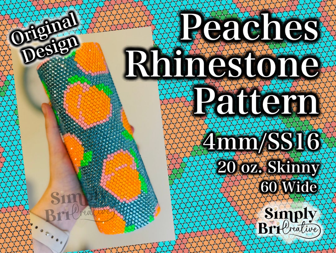 Peaches Rhinestone Pattern | 20 Oz. Skinny | 60 Stones Wide | Ss16/4mm ...