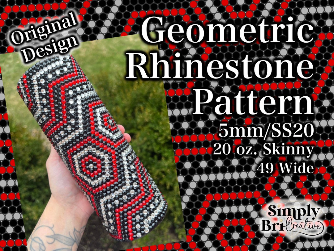 Geometric Rhinestone Pattern | 20 Oz. Skinny | 49 Stones Wide | Ss20 ...