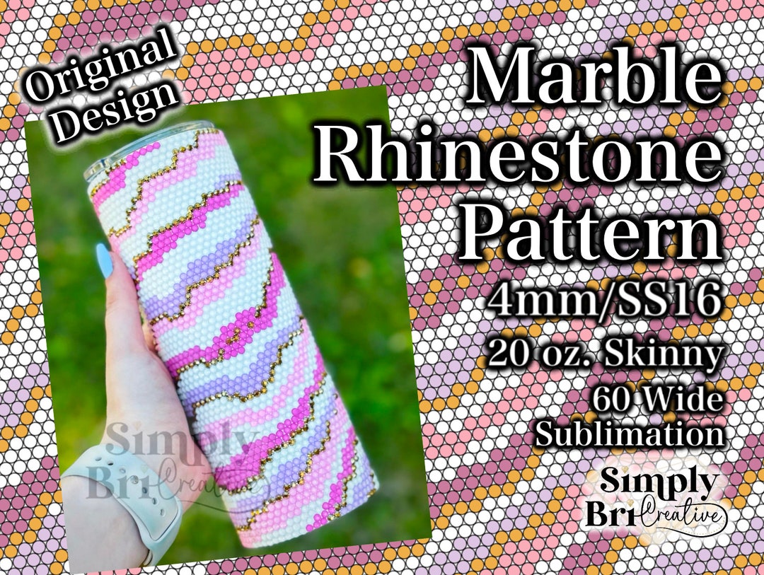 Marble Rhinestone Sublimation Pattern | 20 Oz. Skinny | 60 Stones Wide ...