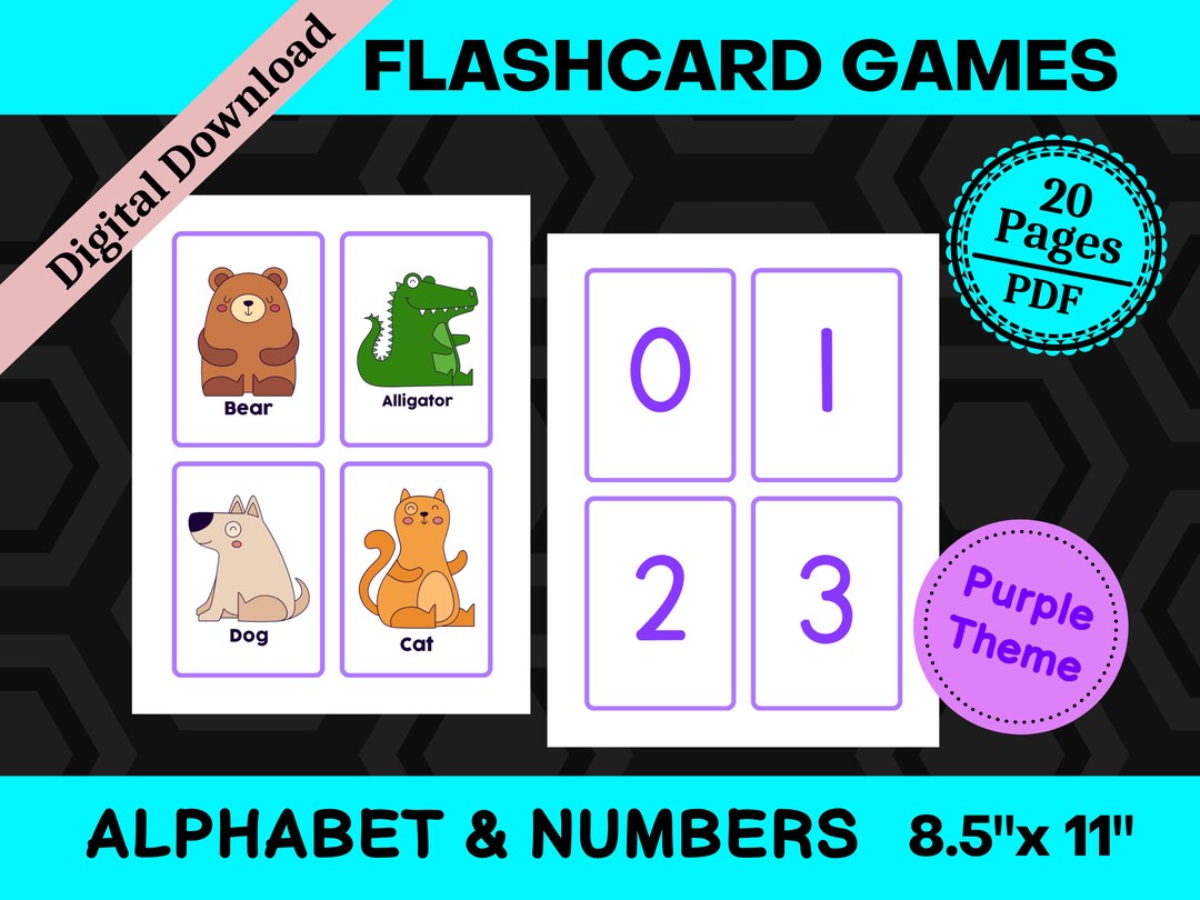 20 Alphabet and Number Flashcards for Kids, Girls, Boys Perfect for ...