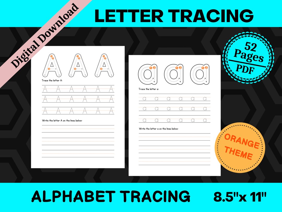 52 Alphabet and Handwriting Practice Pages for Kids, Girls, Boys PDF ...